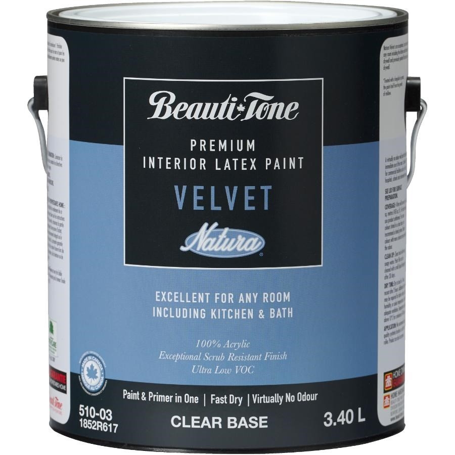 Peinture d'intérieur et apprêt au latex Natura, velours transparent, 3,4 L