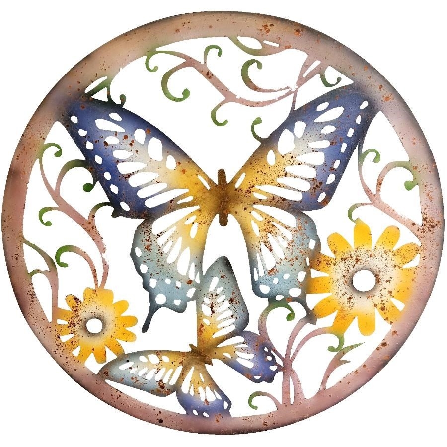 Décoration murale, papillons et cercles, 27 po