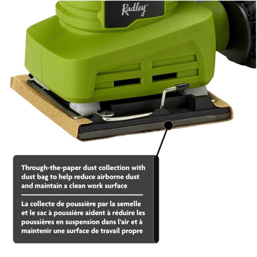 Ponceuse à main de 1/4 feuille équipée d'un moteur de 1,5 A