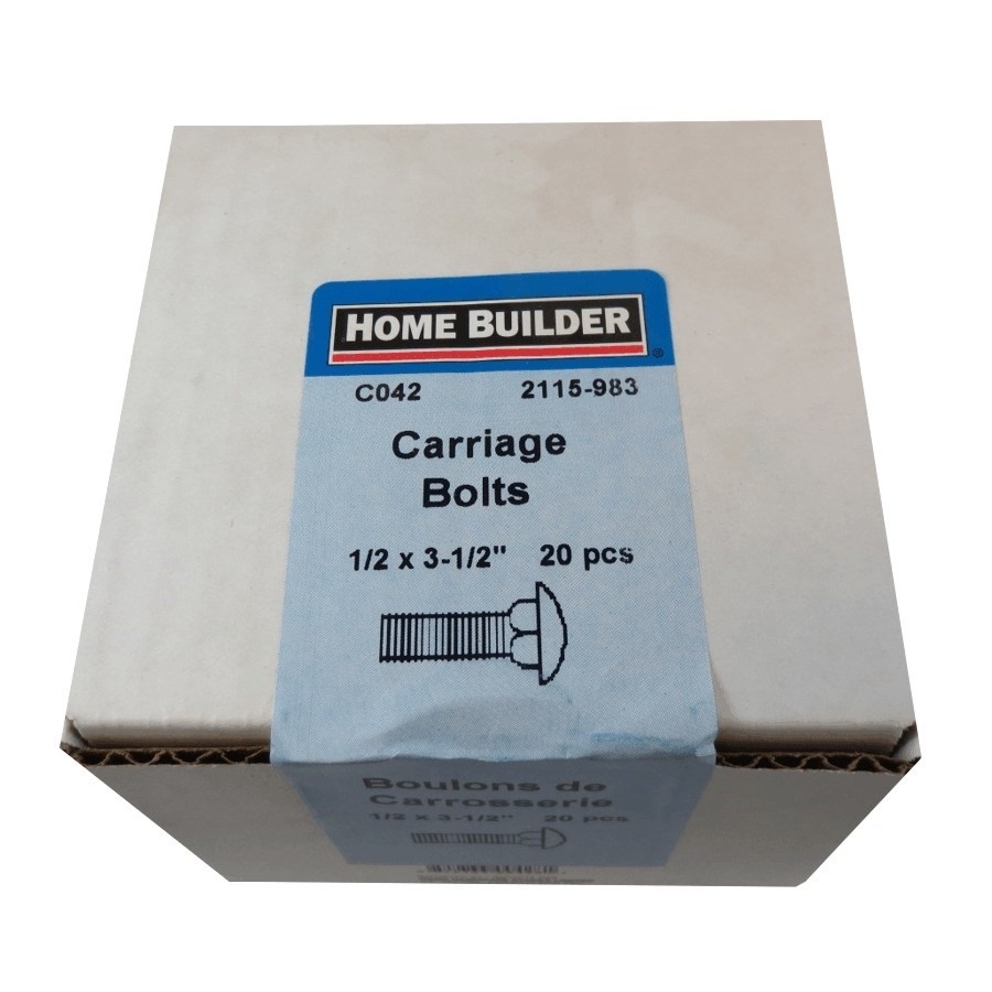 Boulon mécanique no 2 plaqué zinc à filets grossiers, 1/3 po x 3-1/2 po