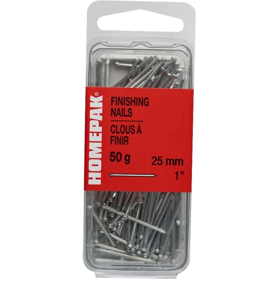 Clous de finition de 25 mm 1 po x calibre 17, 50 g