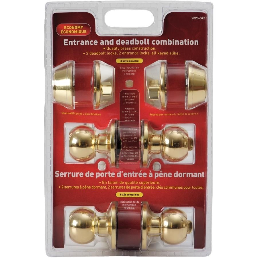 Paquet de 2 poignées et 2 pênes dormants pour entrée à clé identique ...