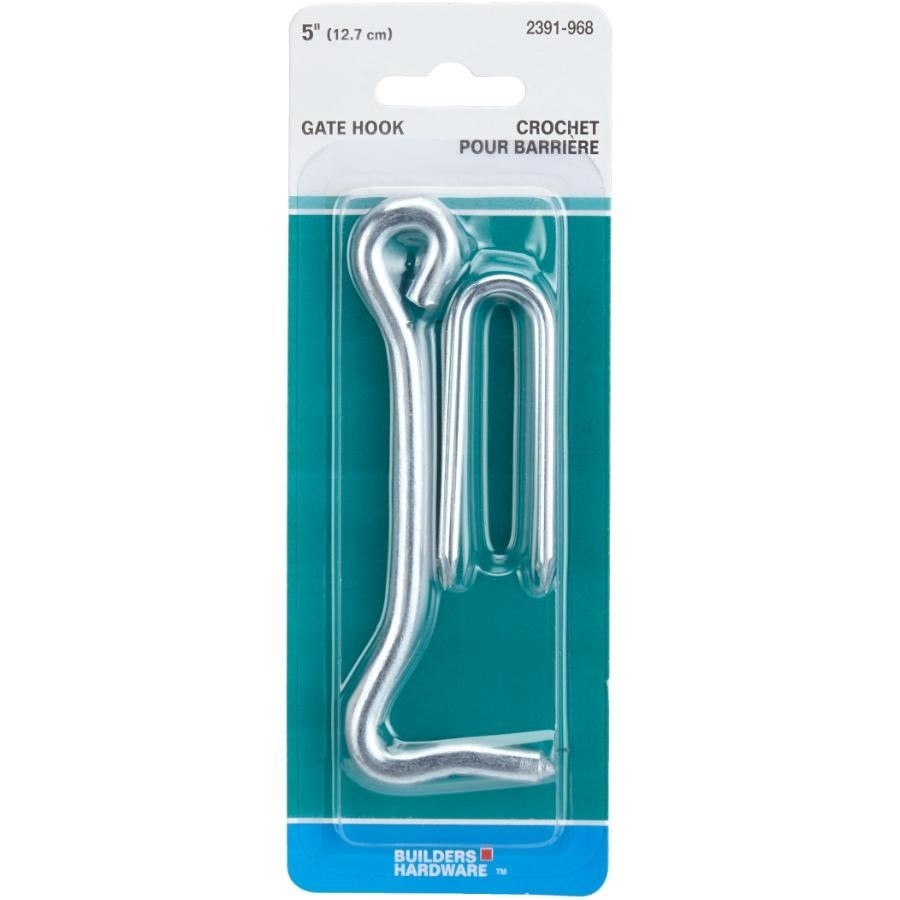 Crochet robuste de 5 po en zinc pour barrière, avec agrafes