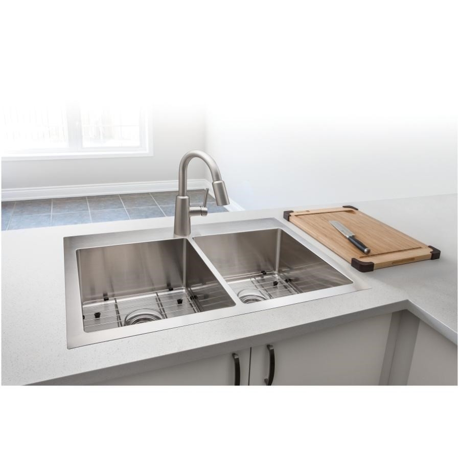 Évier de cuisine double en acier inoxydable de 31 po x 20 po x