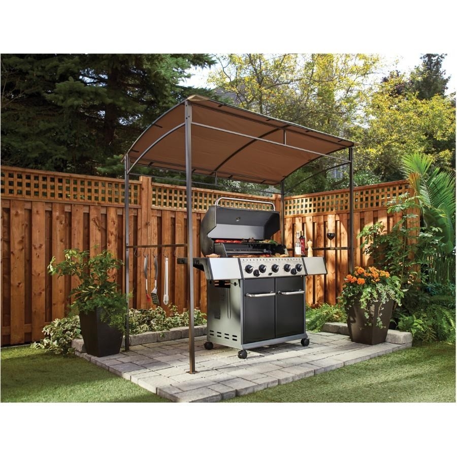 Abri solaire de 7 pi x 4 pi avec toit souple pour barbecue