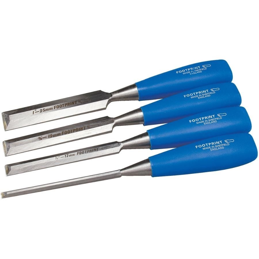 Ensemble de 4 ciseaux à bois à rebord biseauté