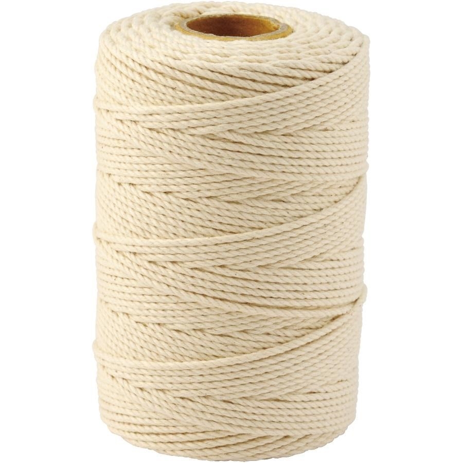 Cordeau de maçonnerie torsadé en coton blanc no 18, 540 pi