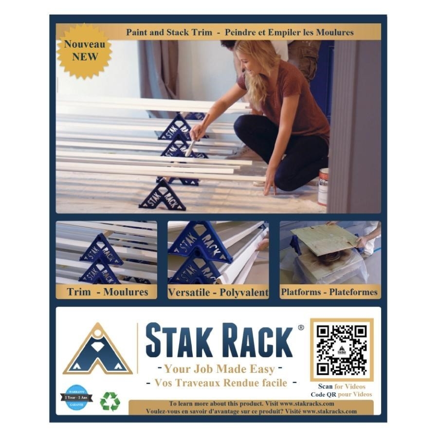 Paquet de 4 supports Stak Rack pour empiler les portes et moulures peintes