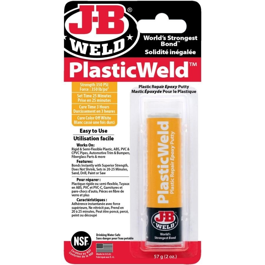 Bâton de mastic adhésif époxy PlasticWeld, 2 oz