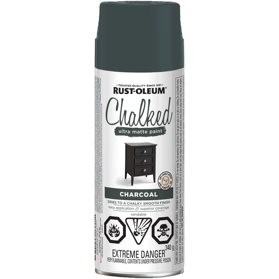 Peinture à l'alkyde Chalked en aérosol, fini ultra mat, anthracite, 340g