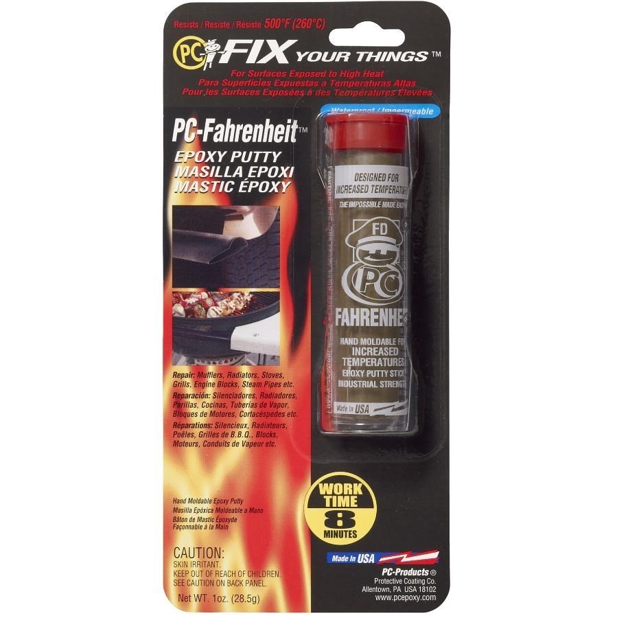 Bâton de pâte adhésive mastic époxy haute température PC Fahrenheit, 1 oz