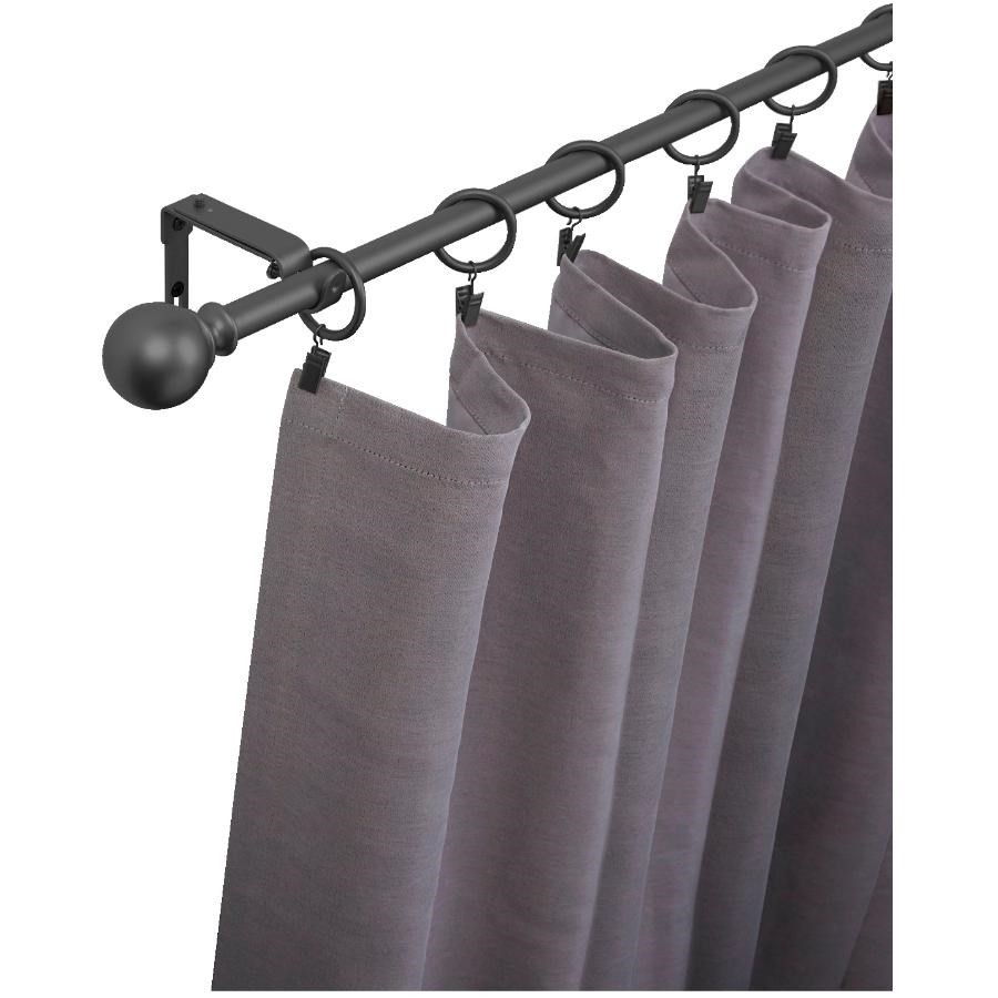 Paquet de 7 anneaux larges à pince pour rideaux, noir mat, pour tringle ...