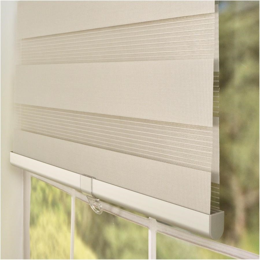 Store à rouleau en tissu sans cordon, étain, 34 x 72 po