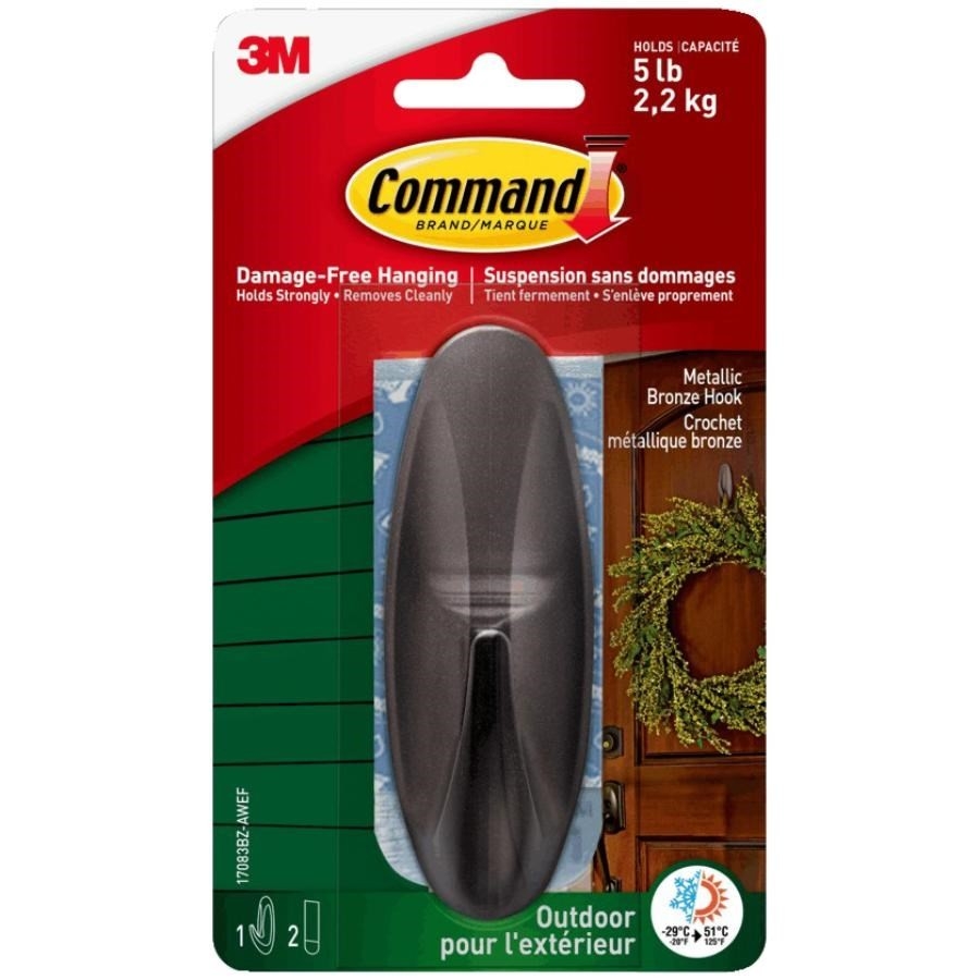 Crochet métallique bronze grand format, avec bandes à l'épreuv