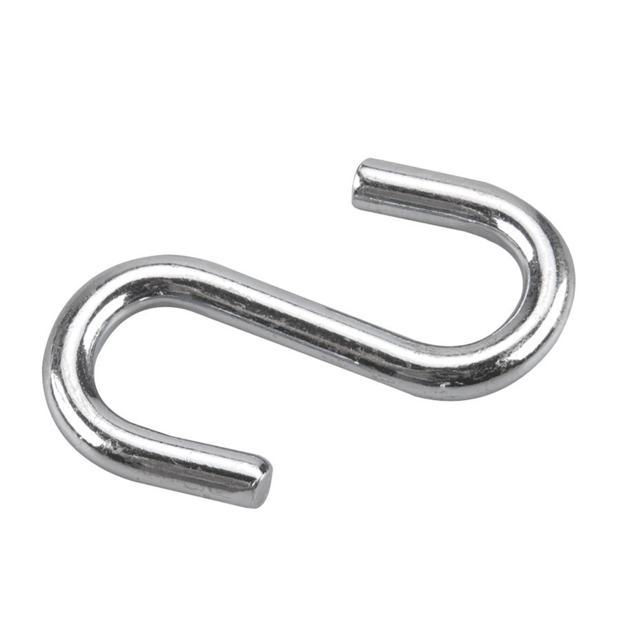 Crochet en S ouvert et robuste de 3 po, plaqué zinc