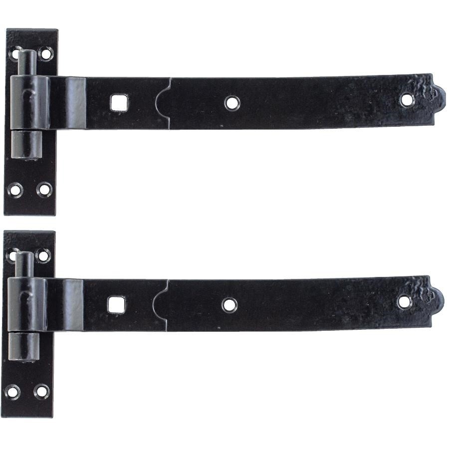 Paquet de 2 charnières à penture de 12 po noires, avec crochet