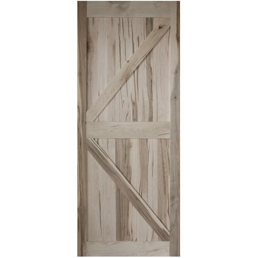 Porte coulissante de 36 po x 84 po de style grange en érable piqué non ...