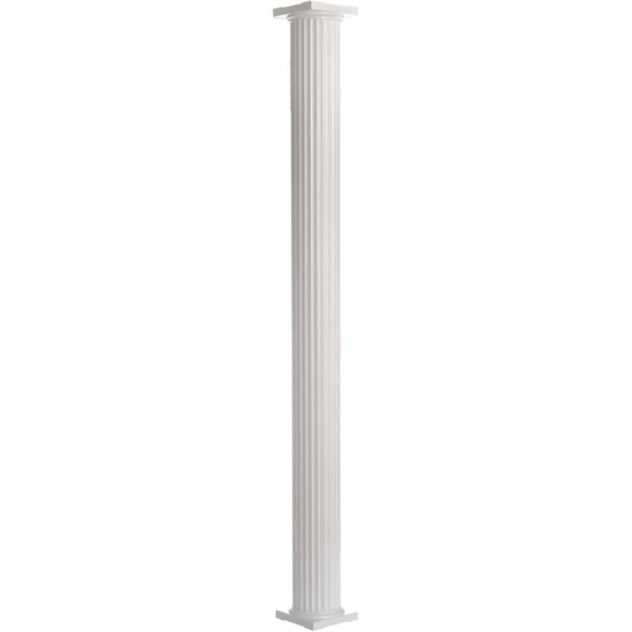 Colonne ronde et cannelée de 6 po x 8 pi en aluminium, blanc