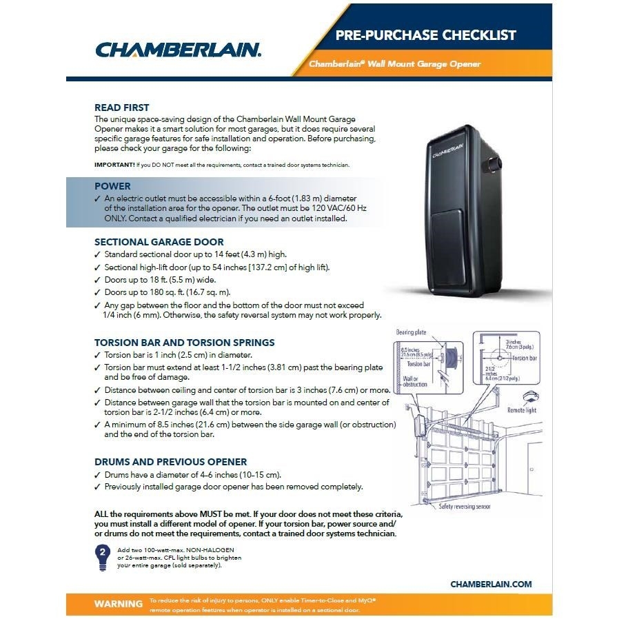 Ouvre-porte de garage MyQ à montage mural