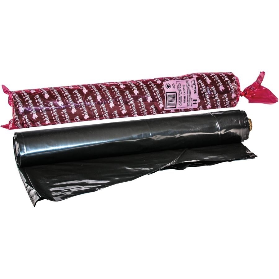 Pellicule robuste en poly en rouleau de 120 po x 100 pi, noir, couvre ...