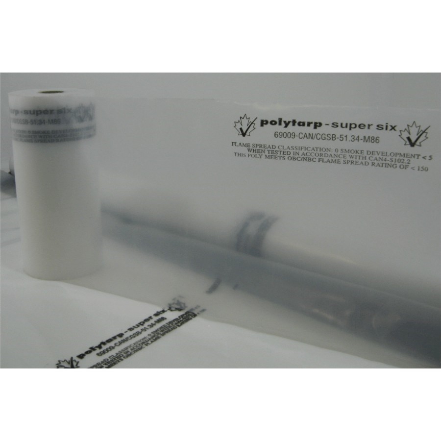 Pellicule Super Six en poly transparent de 6 mm en rouleau de 240 po x ...