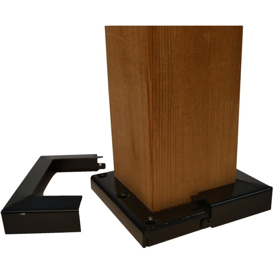 Socle en métal pour poteau de 6 po x 6 po, noir