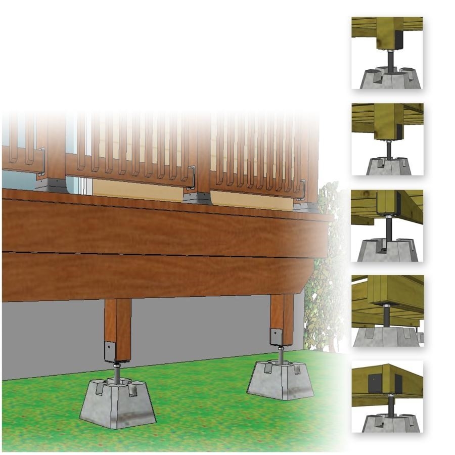 Support de poteau réglable de 3 x 3 po à 6 x 6 po pour terrasse