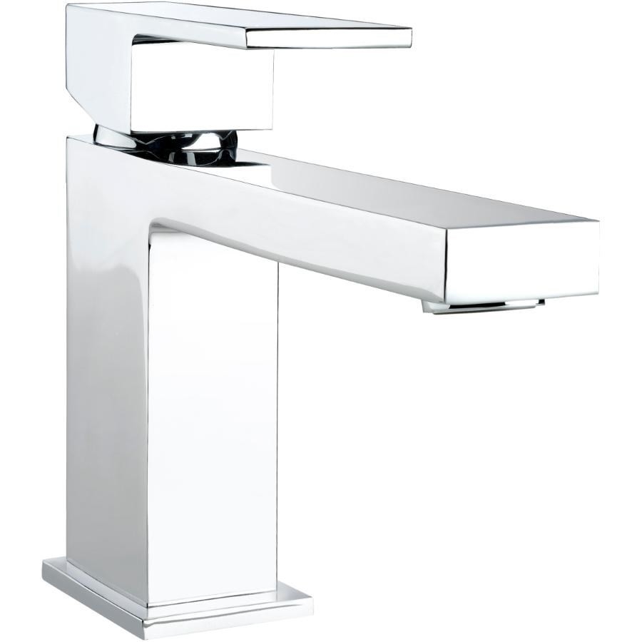 Robinet de lavabo chromé et carré Quadrato à un levier, pour 1 ou 3 trous