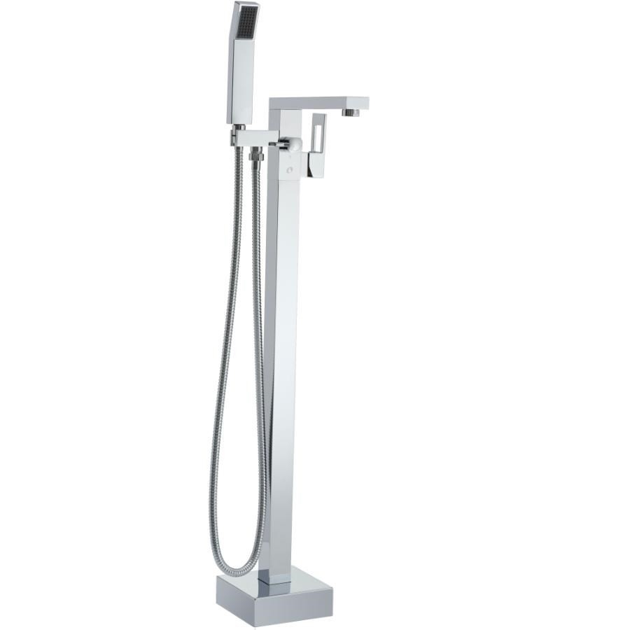 Robinet carré et chromé Quadrato avec douche à main, pour baignoire ...