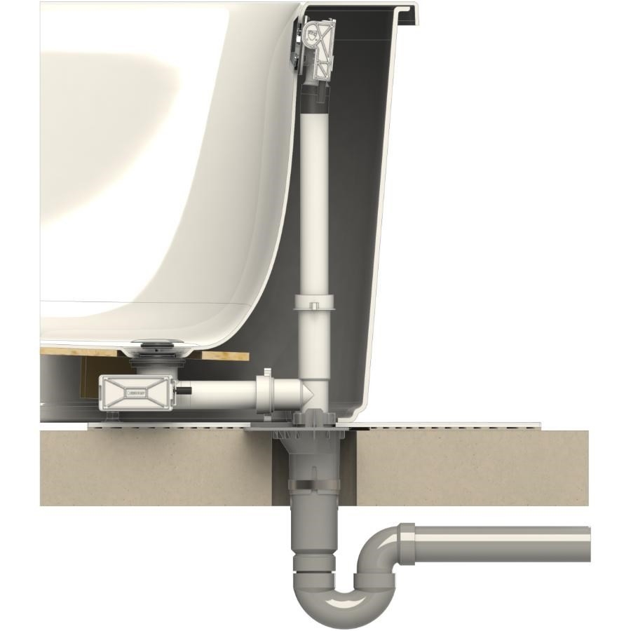 Système de drain F2 pour baignoire autoportante avec solives aux 12 po