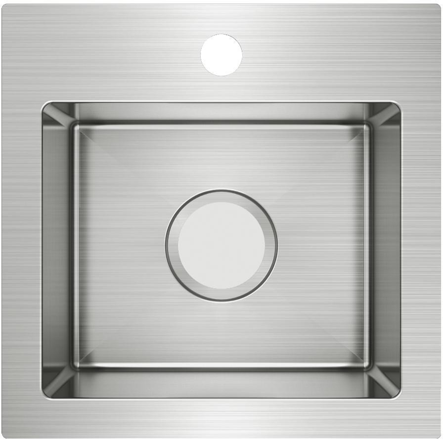 Évier de bar en acier inoxydable de 15 po x 15 po x 6 po à 1 trou avec ...