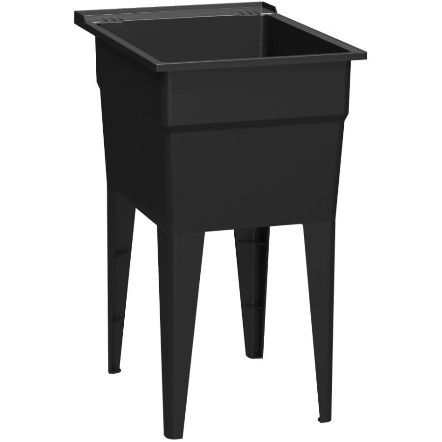 Cuve à lessive noire robuste en polypropylène de 18 po x 24,5 po