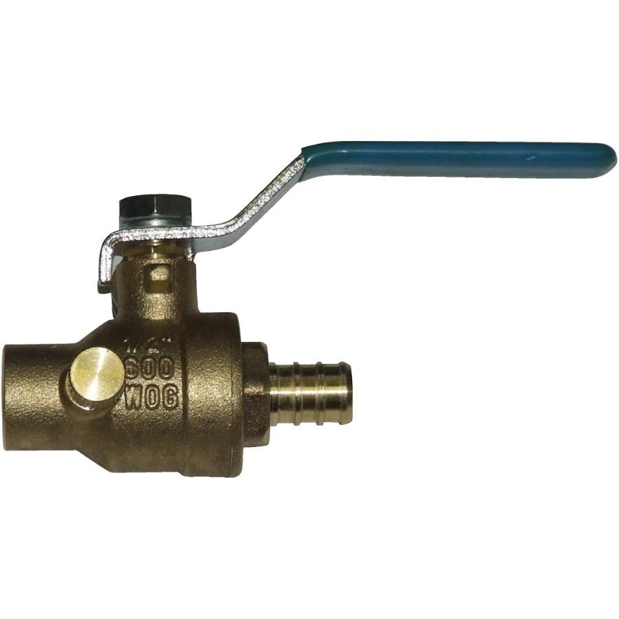 Robinet à tournant sphérique de 1/2 po Pex x 1/2 po avec drain