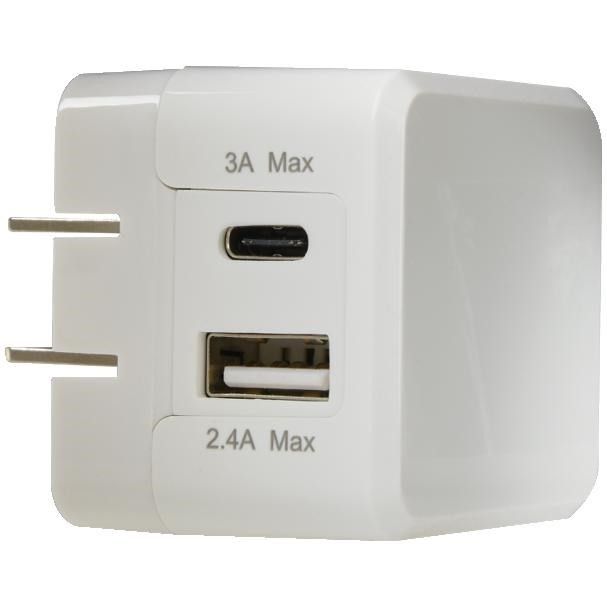Chargeur USB Type-C de 3,4 A, avec 2 ports USB