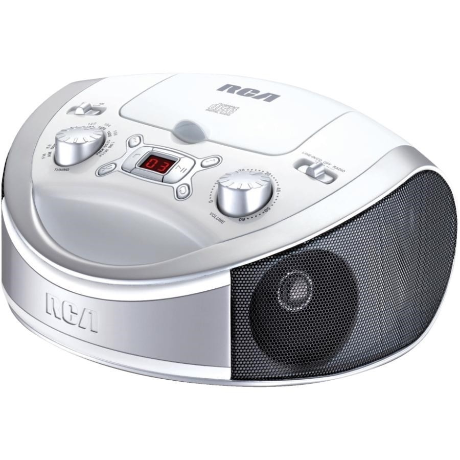 Radio portative AM/FM avec lecteur CD, blanc