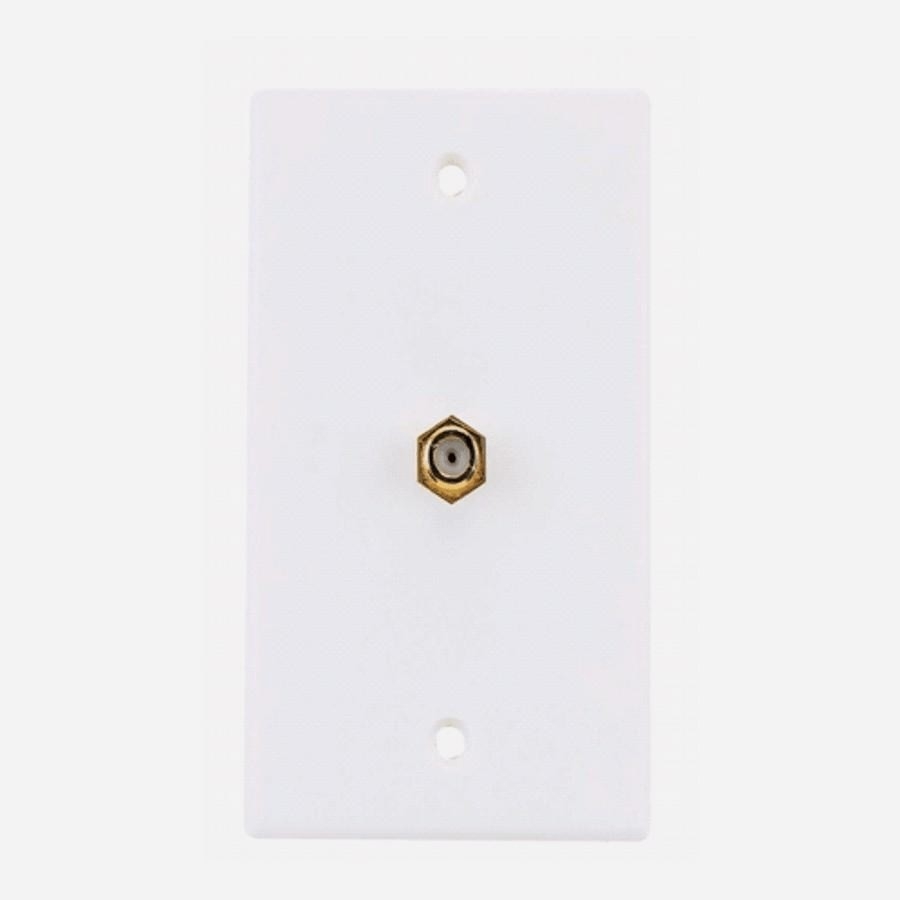Plaque murale pour câble coaxial, blanc