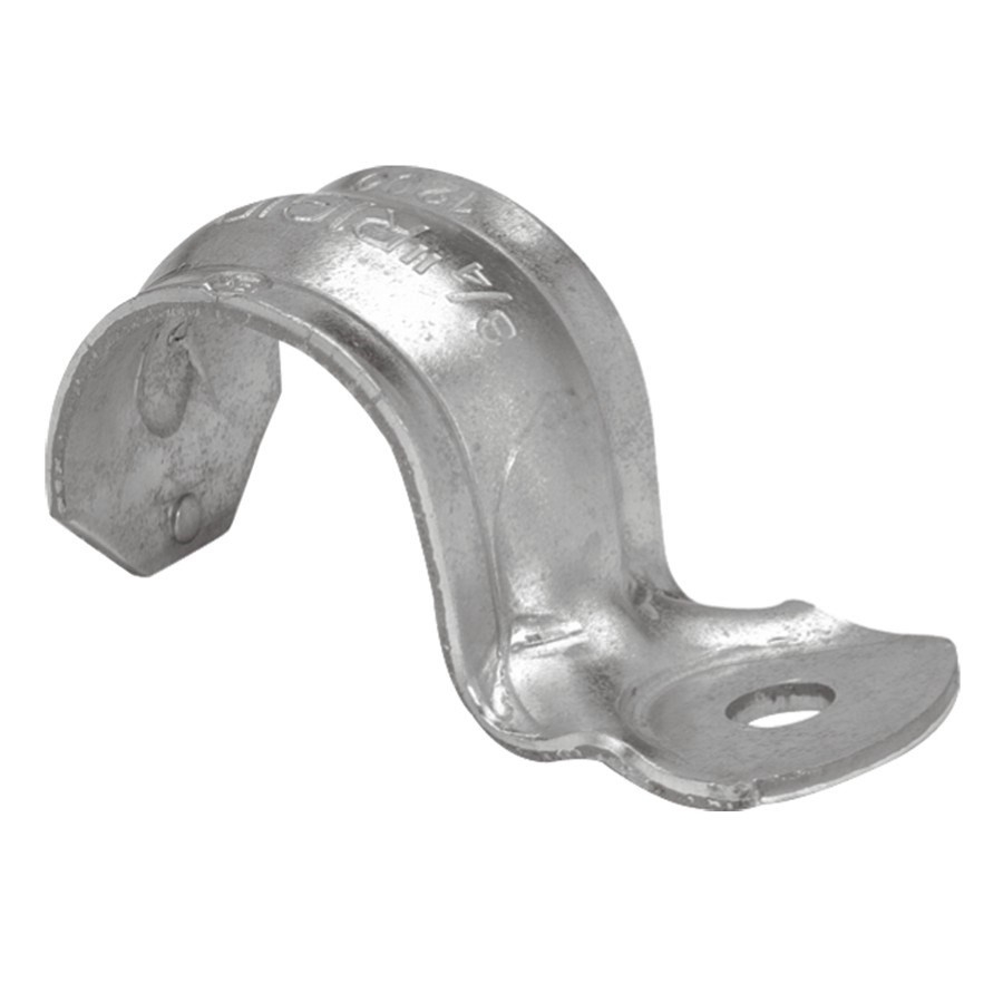 Paquet de 50 brides de conduit en acier galvanisé à un trou, 1/2 po