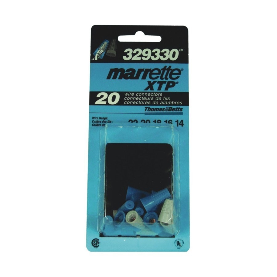 Paquet de 20 capuchons de connexion à visser Marrette, bleu et gris