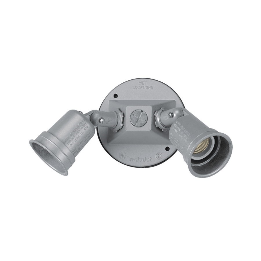 Douille de lampe double en métal étanche pour l'extérieur, argent