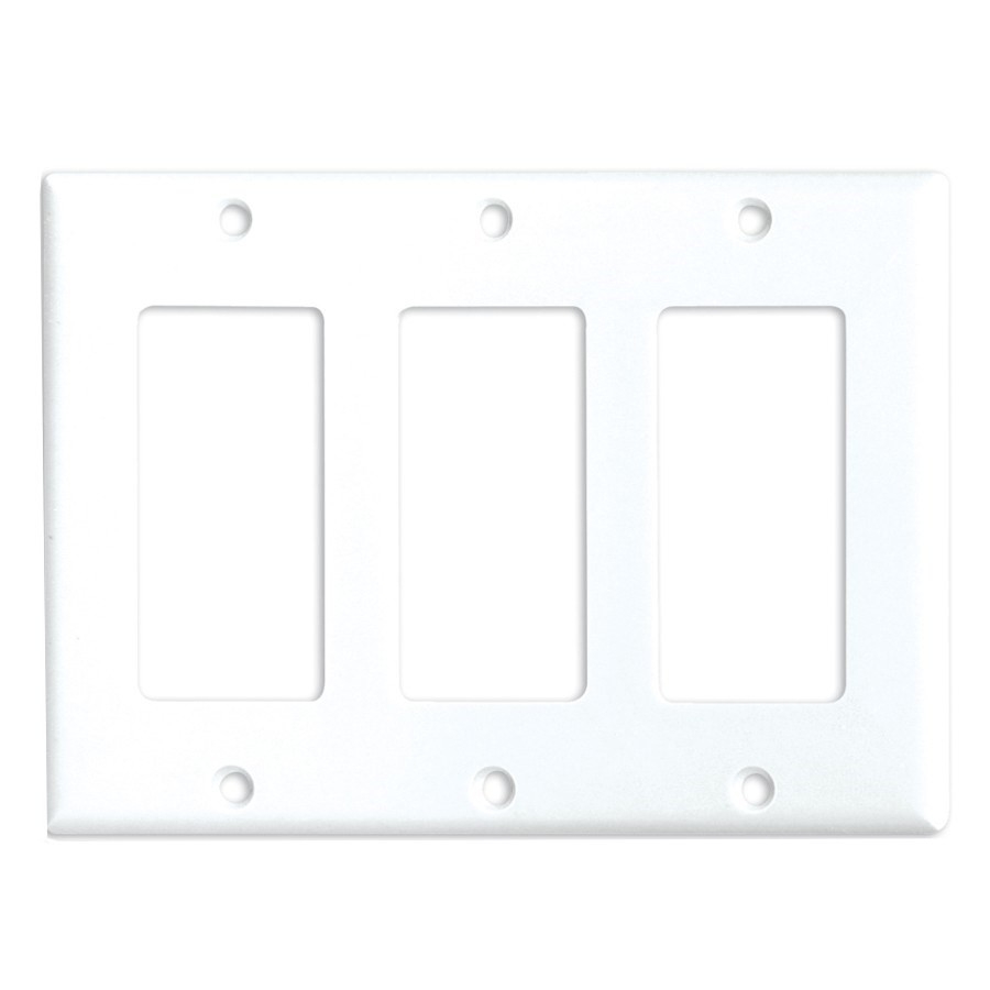 Plaque murale en plastique Decora pour 3 dispositif, blanc