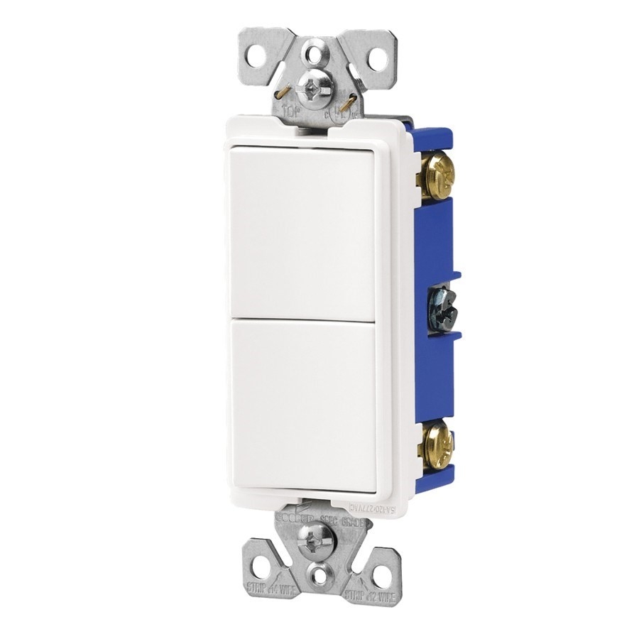 Deux interrupteurs à bascule, blanc