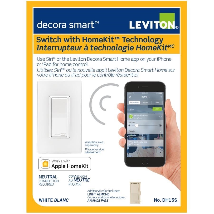 Interrupteur intelligent Decora blanc, à technologie HomeKit