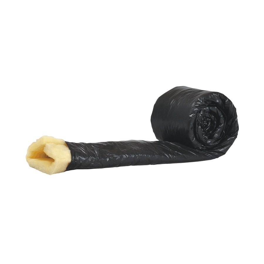 Gaine d'isolation pour conduit en poly, noir, 6 po x 10 pi