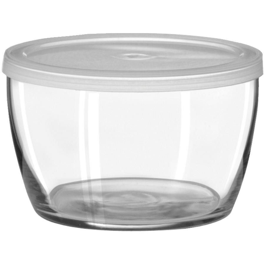 Bol de service en verre avec couvercle de 4-3/8 po, transparent