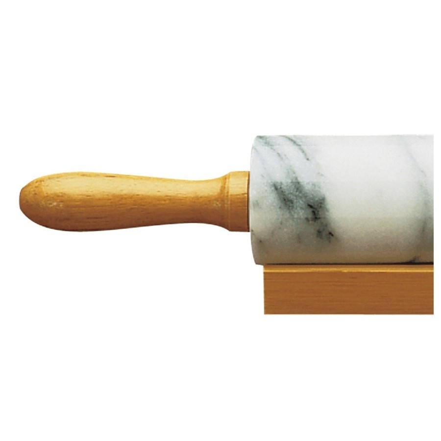 Rouleau à pâte en marbre de 18-3/4 po x 3 po avec support