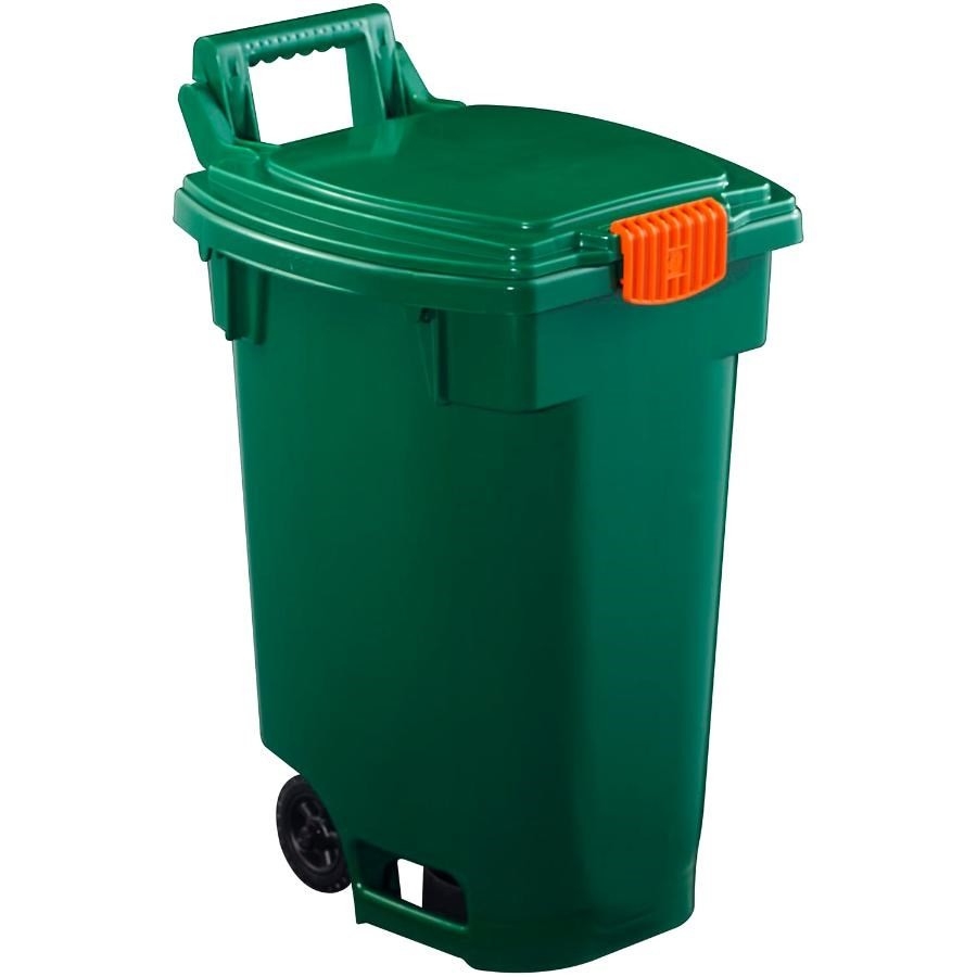 Bac vert de 12 gallons avec roulettes pour déchets compostables