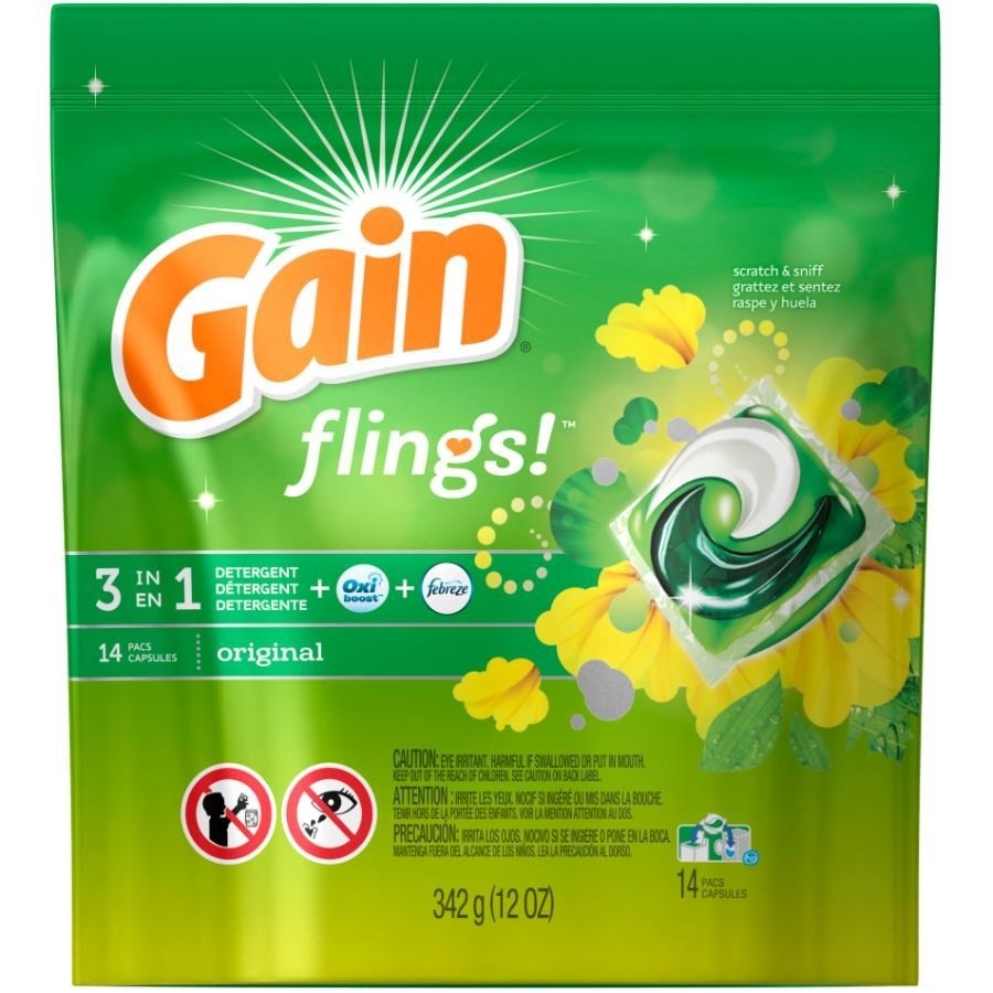 Paquet de 14 capsules de détergent à lessive Flings au parfum original