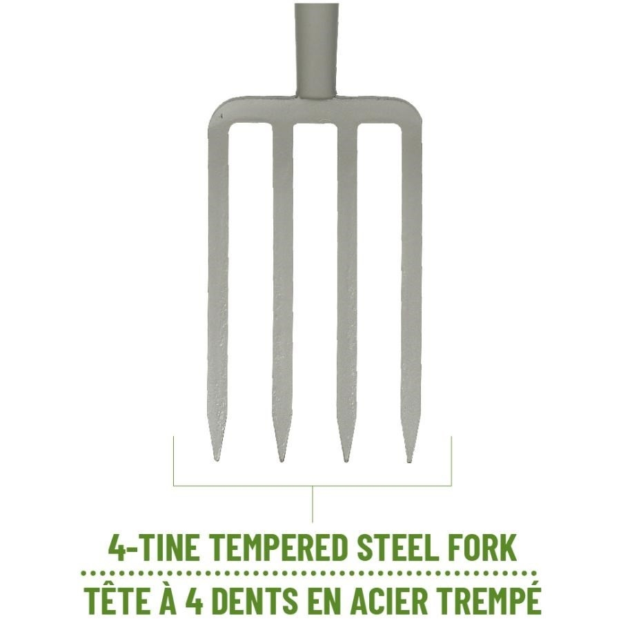 Fourche de jardin de luxe de 30 po avec poignée en D