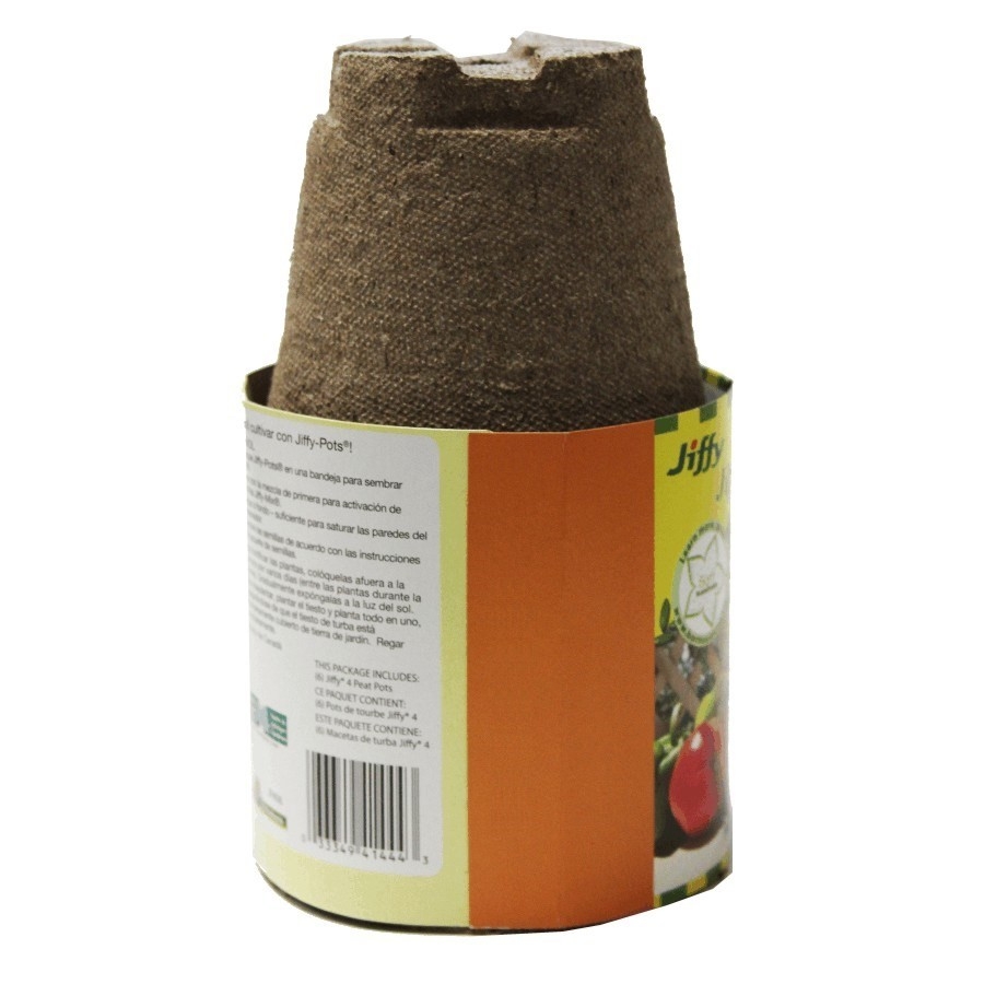 Paquet de 6 pots d'ensemencement ronds, 4 po