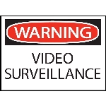 Affiche de 10 po x 14 po, Warning Video Surveillance